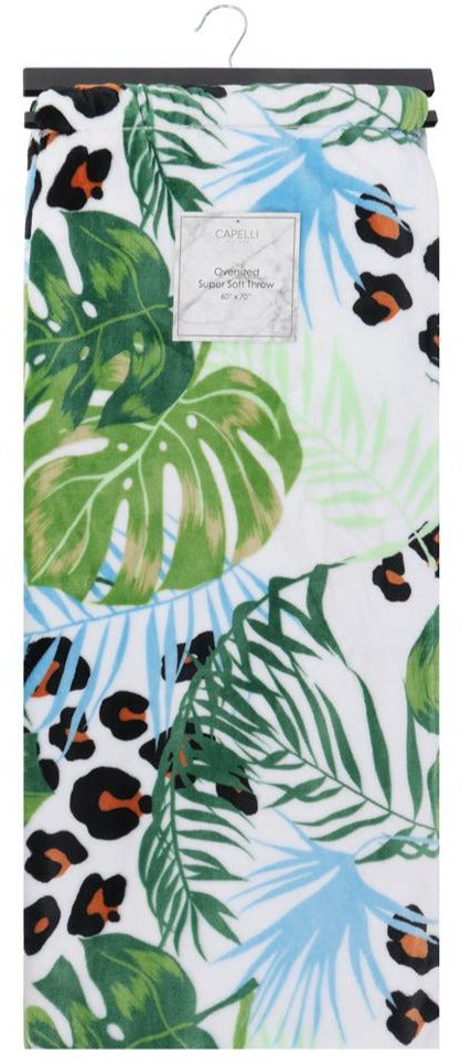 tropical print throw
