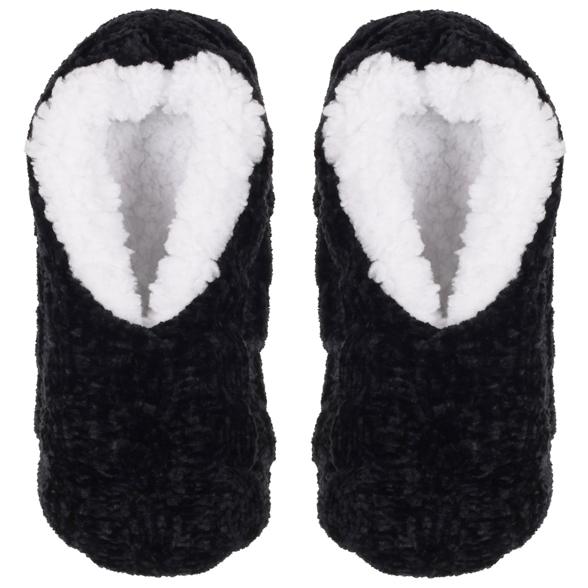 Ladies Cable Knit Chenille Pull on Slipper Socks – Capelli New York